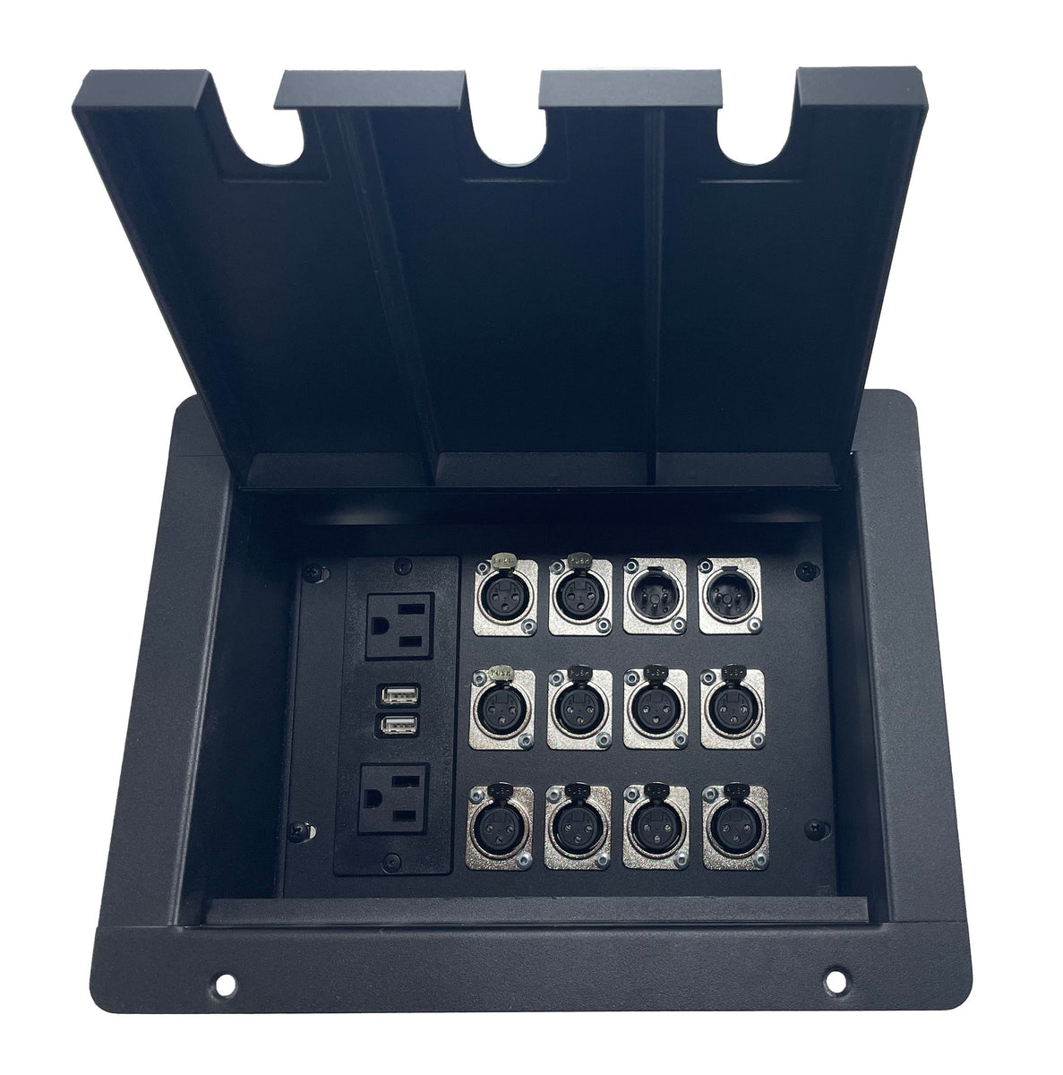PROCRAFT LARGE 3 HOLE LID FEED-THRU RECESSED Stage Pocket/Floor Box w ...